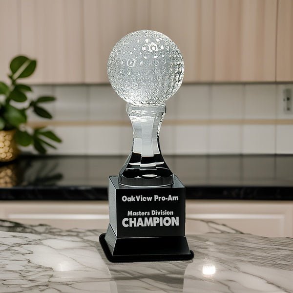 Elegant 9-Inch Golf Tournament Trophy with Custom Engraving - Groovy Golfer
