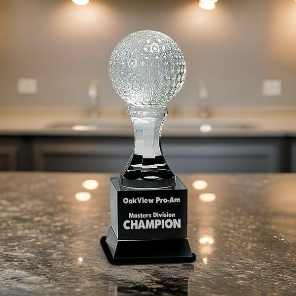 Elegant 9-Inch Golf Tournament Trophy with Custom Engraving - Groovy Golfer