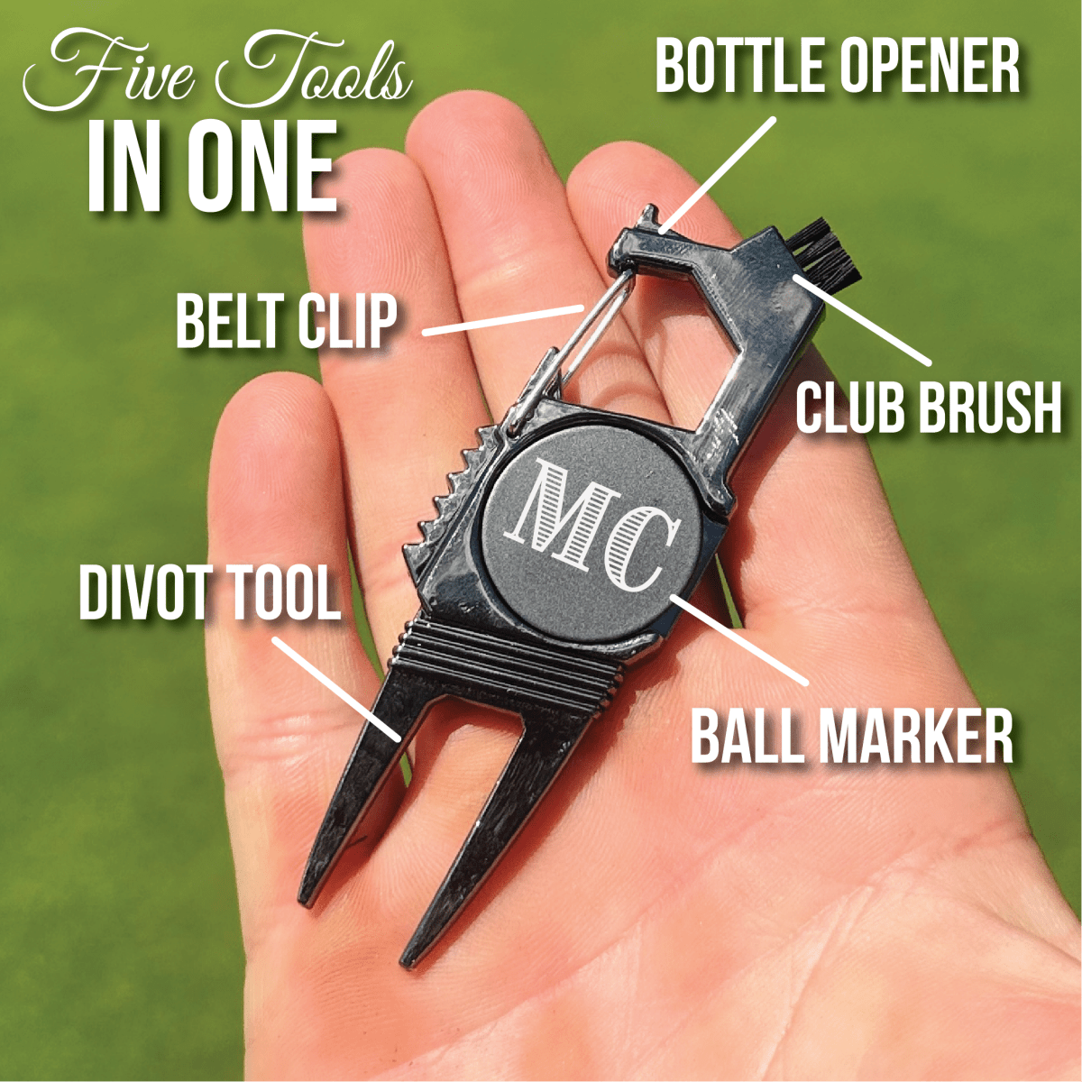 The Greens Keeper Golf Multi Tool - Personalized 5-in-1 Golf Accessory ...