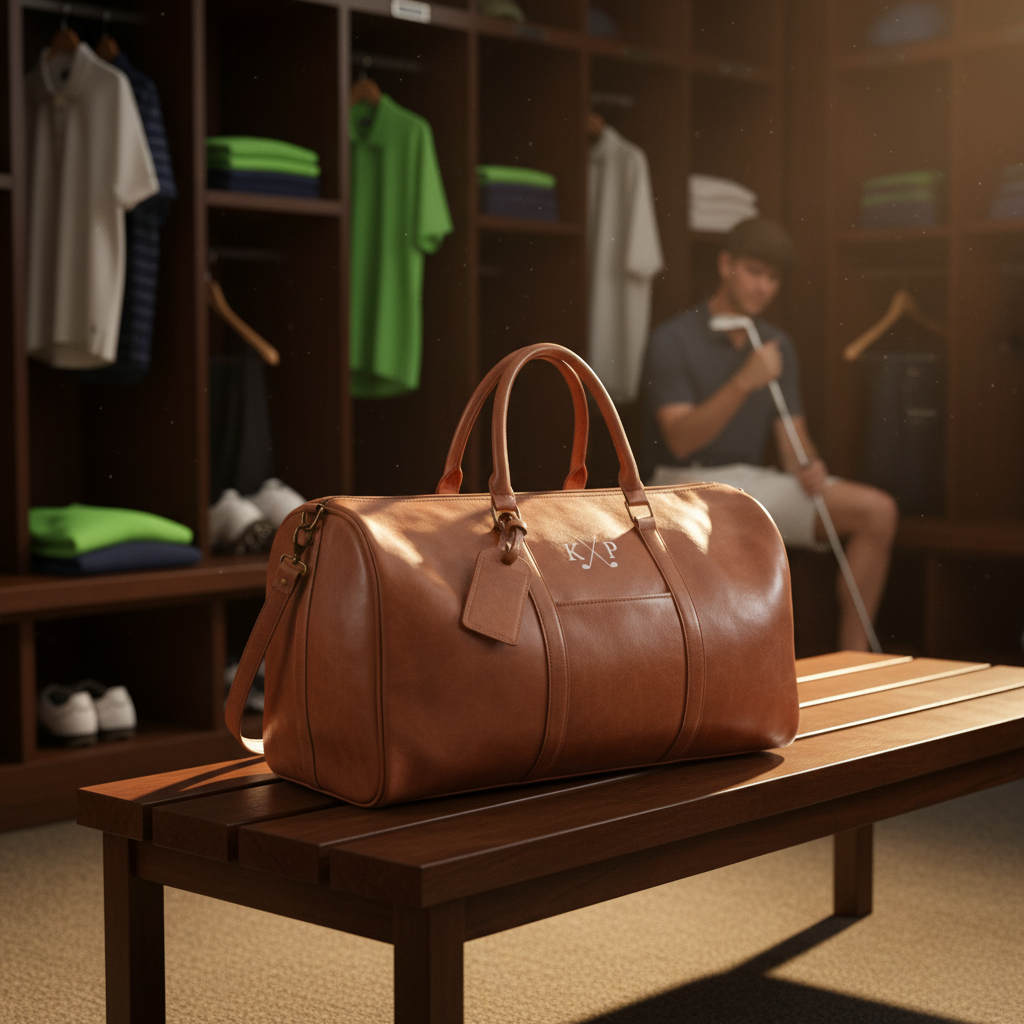 Club Pro Monogrammed Vegan Leather Duffle - Personalized Golf Travel ...