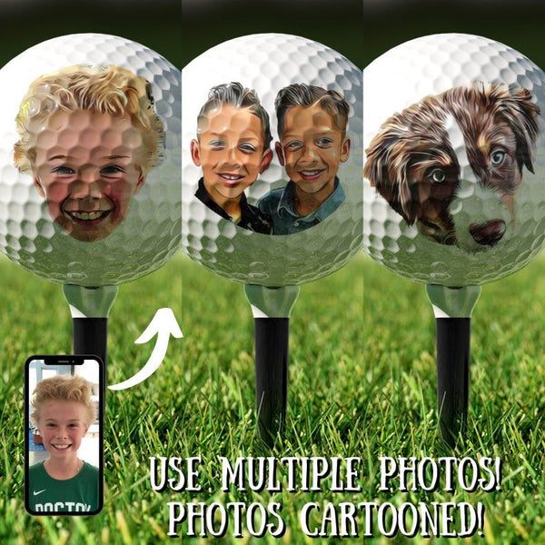 Funny Golf Ball with Custom Photo - Groovy Golfer